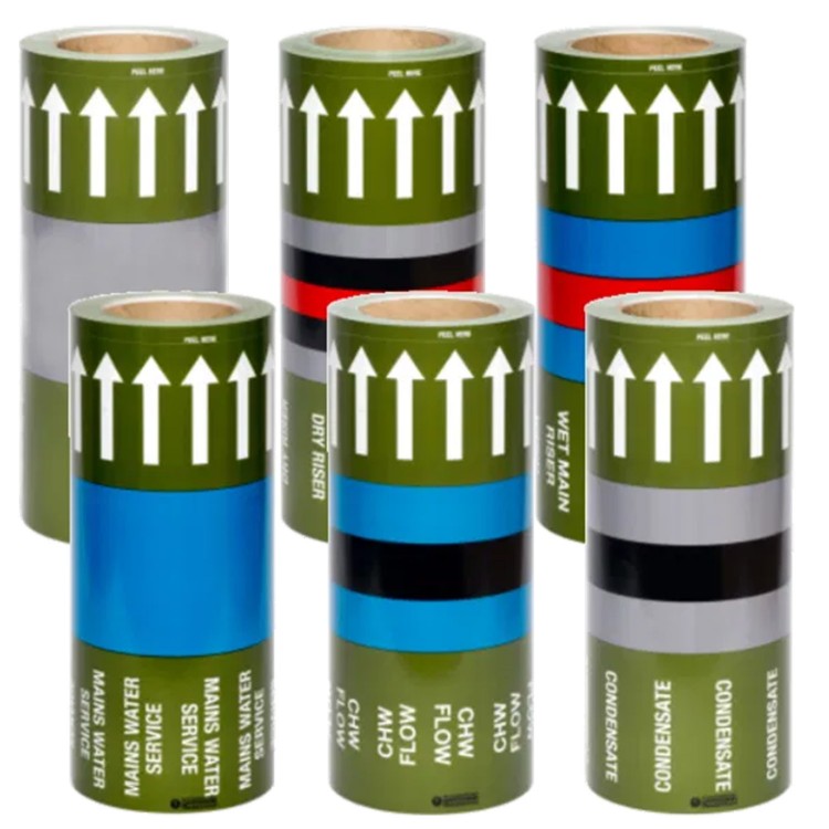 Low Pressure Hot Water Return (Arrows) - 275mm Banded Pipe ...