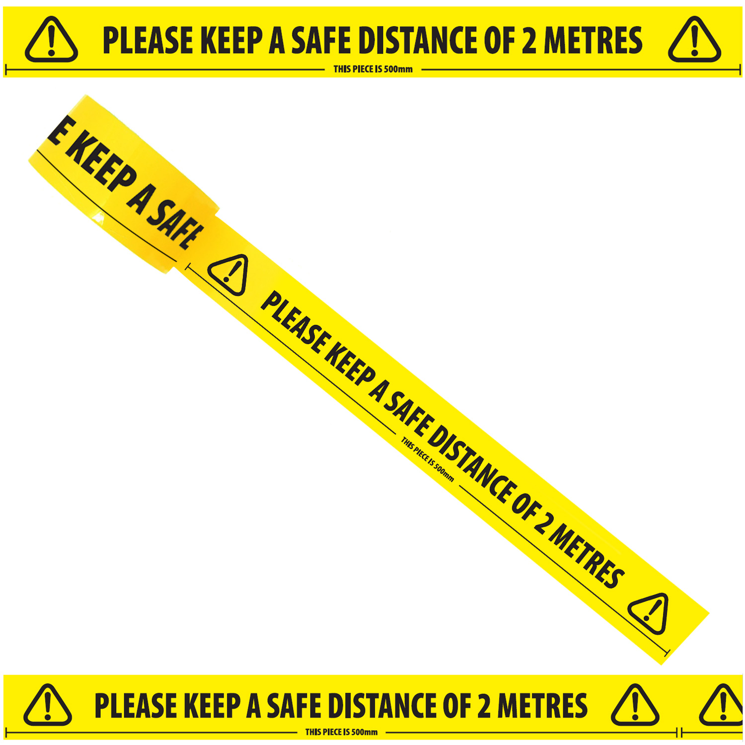 Please Keep a Safe Distance of 2 Metres - Social Distancing Tape (2 ...