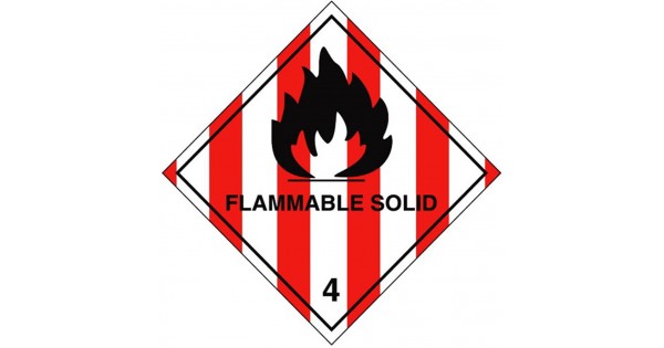 4 FLAMMABLE SOLID - Hazard Labels