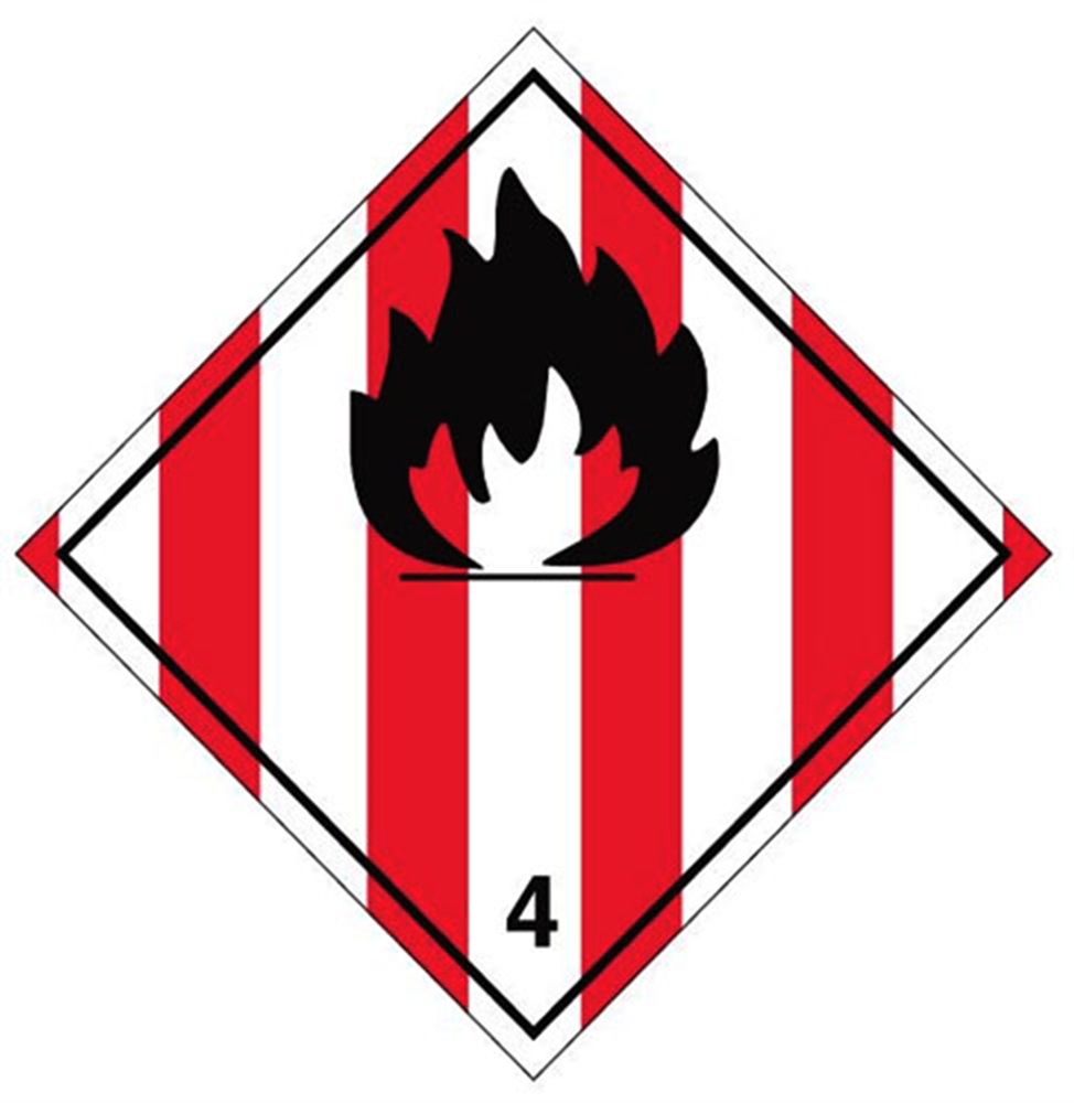 4 (Flammable Solid) - Hazard Labels
