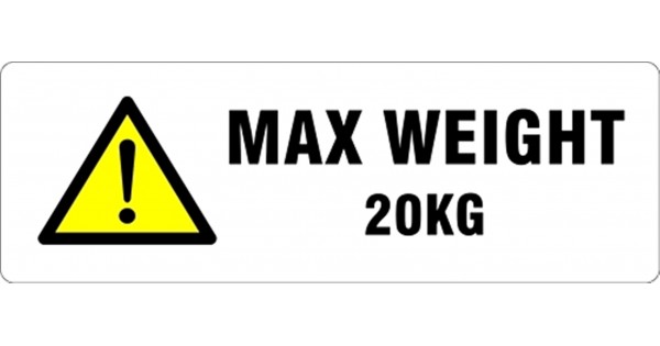 MAX WEIGHT 20KG - Parcel Labels