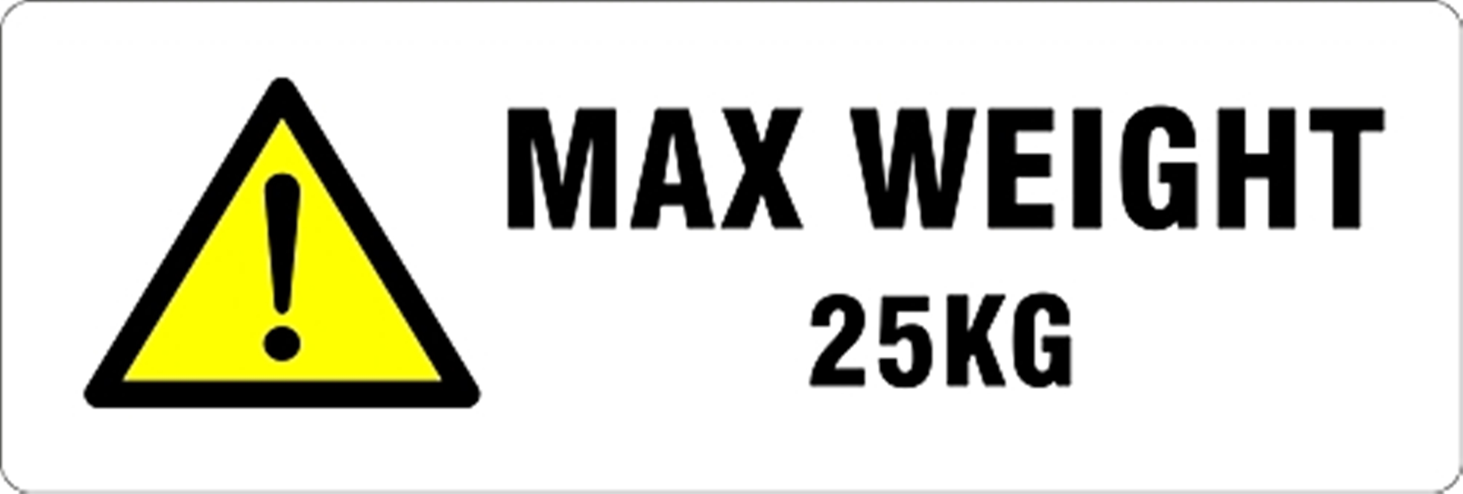 MAX WEIGHT 25KG - Parcel Labels