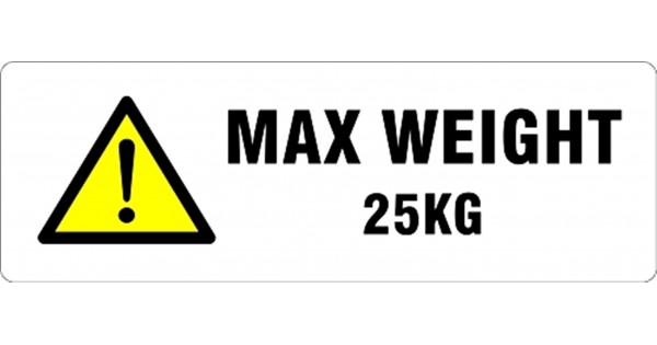 MAX WEIGHT 25KG - Parcel Labels