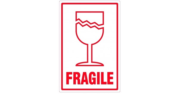 FRAGILE with symbol (Large) - Parcel/Pallet Labels