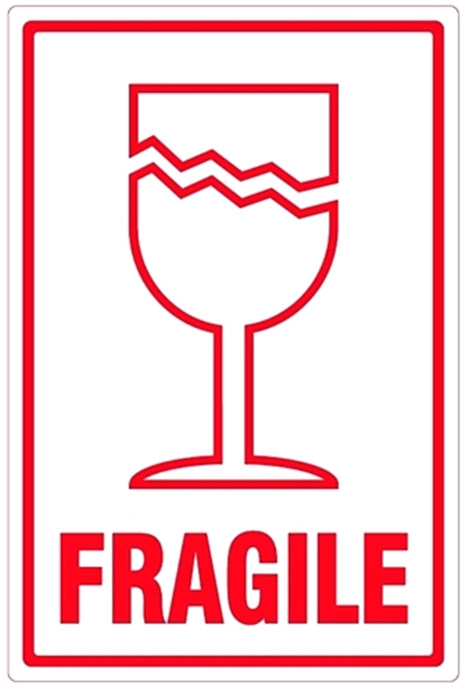 FRAGILE with symbol (Large) - Parcel/Pallet Labels