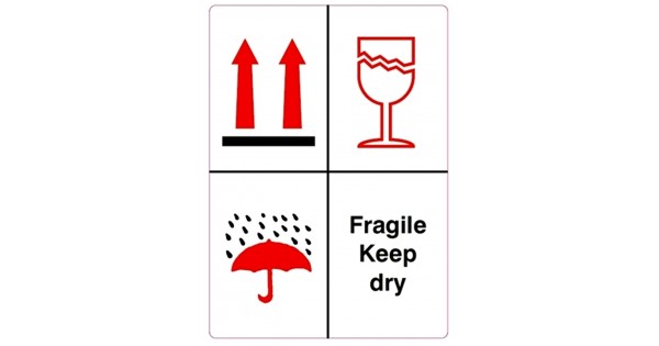 This Way Up, Fragile, Keep Dry - Parcel Labels