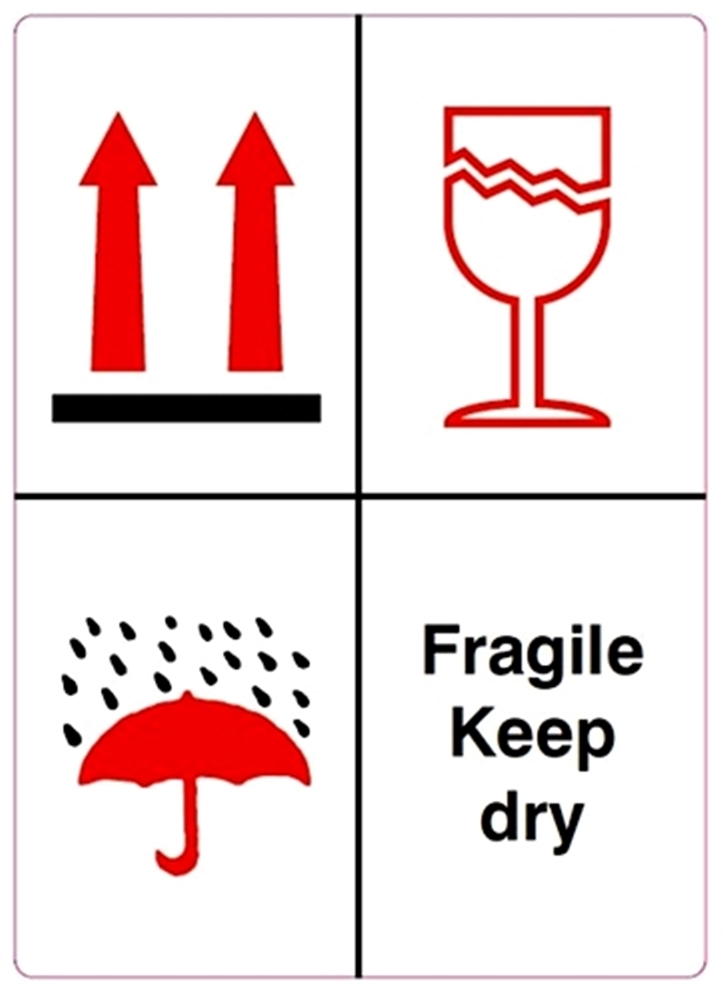 This Way Up, Fragile, Keep Dry - Parcel Labels