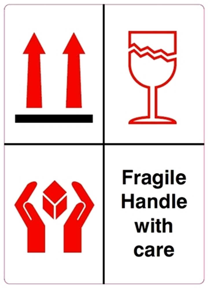 This Way Up, Fragile, Handle With Care - Parcel Labels