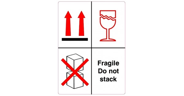 This Way Up, Fragile, Do Not Stack - Parcel Labels