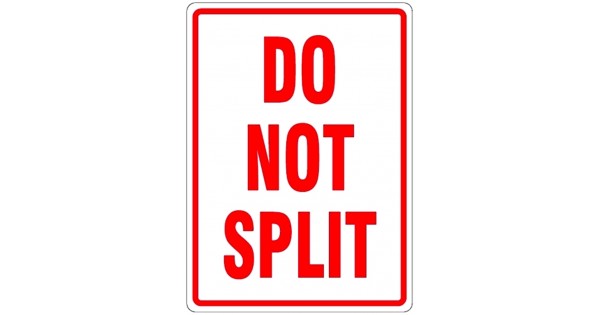 DO NOT SPLIT - Parcel Labels