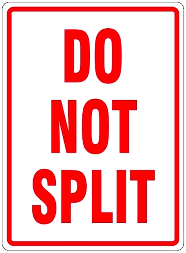 DO NOT SPLIT - Parcel Labels