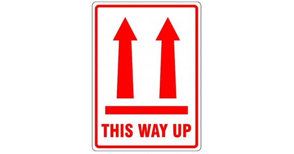 Vertical Arrows THIS WAY UP - Parcel Labels