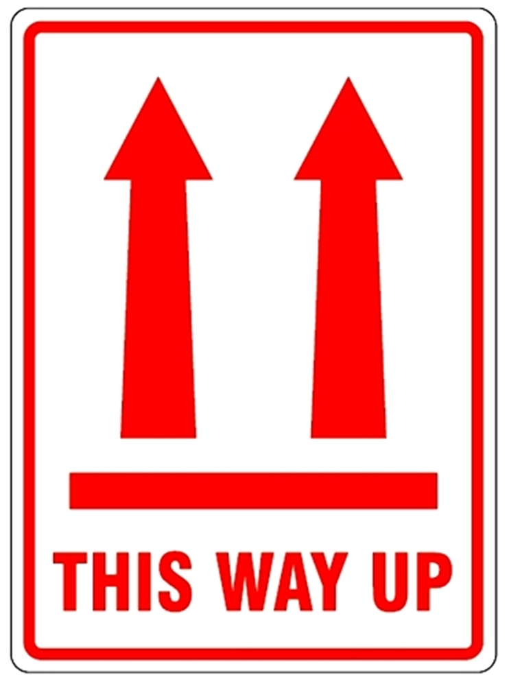 Vertical Arrows THIS WAY UP - Parcel Labels
