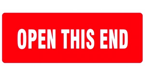 OPEN THIS END - Parcel Labels