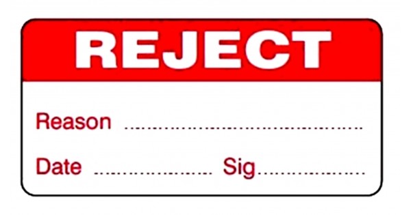 REJECT - Quality Control Labels
