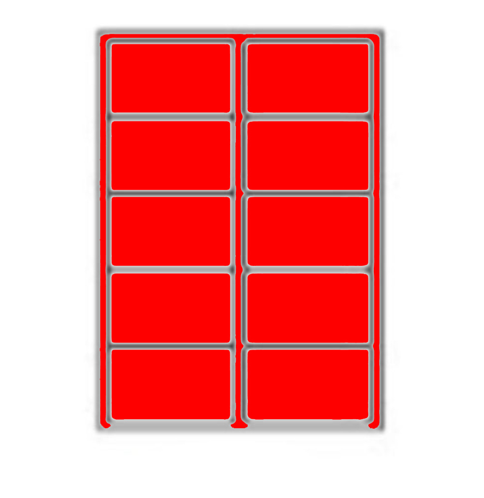 99.1 x 57.3mm (10/Sheet) - Red A4 Sheet Labels- Campbell International ...