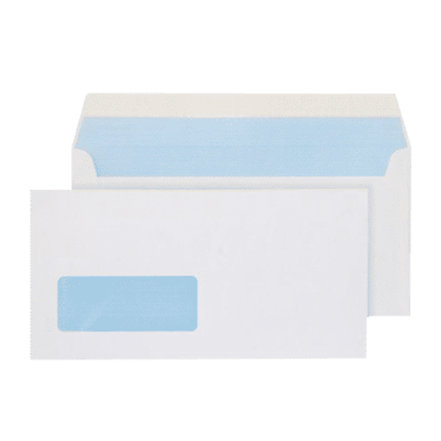 110x220mm DL White 90gsm Self Seal Window Envelopes - Qty 1000