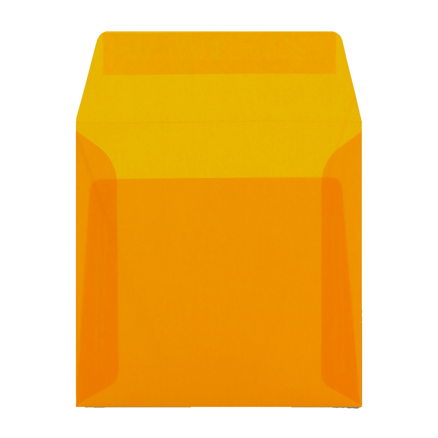 160x160mm Orange Transparent Peel and Seal Envelopes - Qty 10