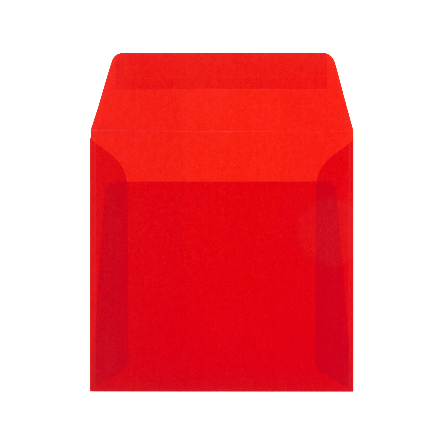 160x160mm Red Transparent Peel and Seal Envelopes - Qty 10