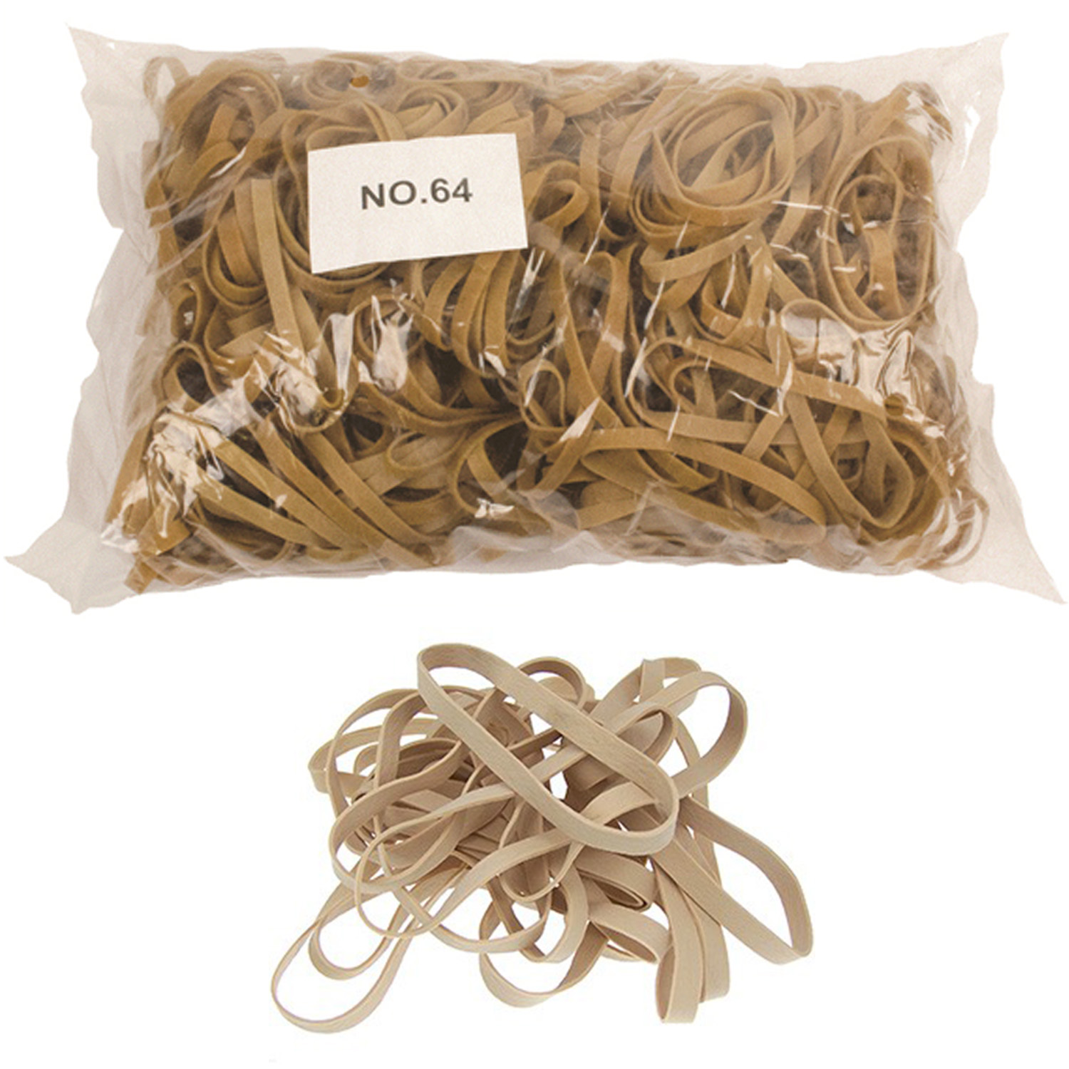 No. 64 (90 x 6 x 1.1mm) Natural Elastic/Rubber Bands (1 x 1lb/454g bag ...