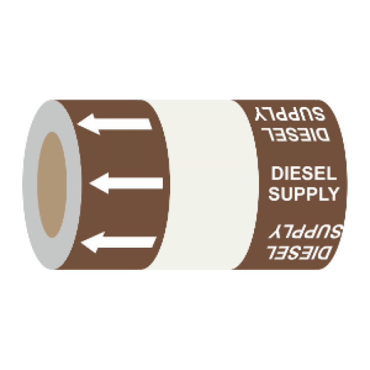 Diesel Supply (Arrows) - 275mm Banded Pipe Identification (ID) Tape ...