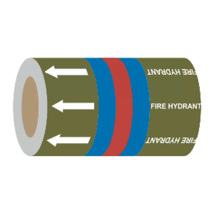 Fire Hydrant (Arrows) - 275mm Banded Pipe Identification (ID) Tape ...
