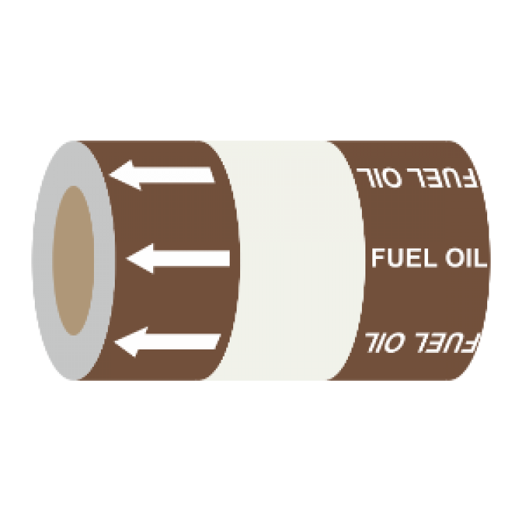 Fuel Oil (Arrows) - 275mm Banded Pipe Identification (ID) Tape ...