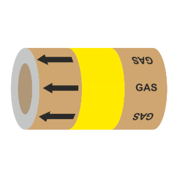 Gas (Arrows) - 275mm Banded Pipe Identification (ID) Tape - Campbell ...