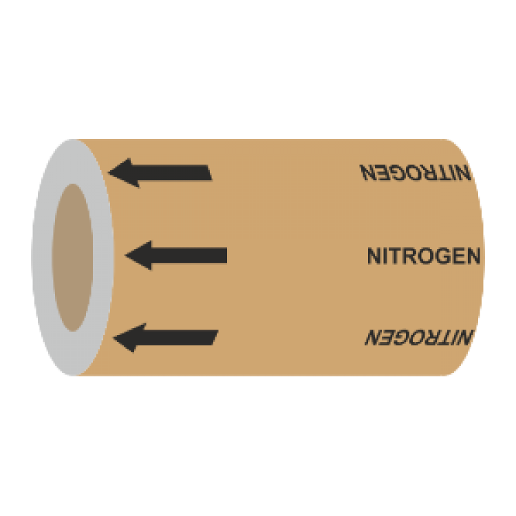 Nitrogen (Arrows) - 275mm Banded Pipe Identification (ID) Tape ...