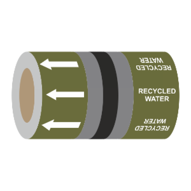Recycled Water (Arrows) - 275mm Banded Pipe Identification (ID) Tape ...