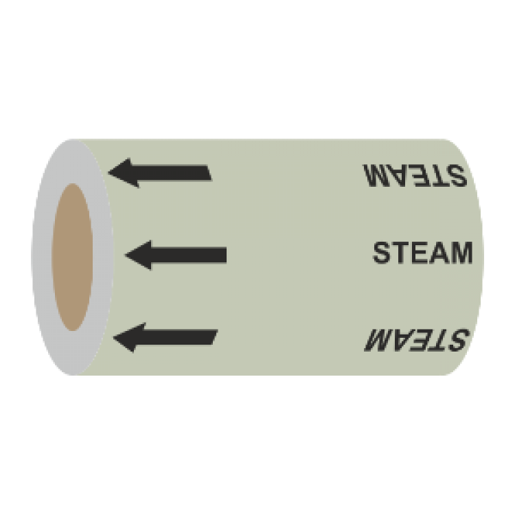 Steam (Arrows) - 275mm Banded Pipe Identification (ID) Tape - Campbell ...