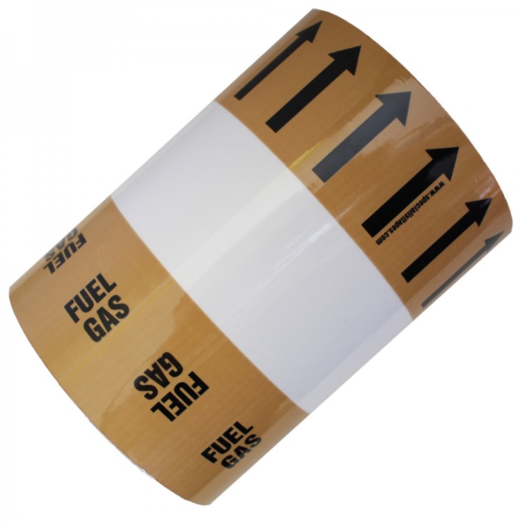 FUEL GAS (Arrows) - All Weather Pipe Identification (ID) Tape- Campbell ...