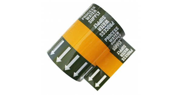 PROCESS WATER SUPPLY - Banded Pipe Identification ID Tape- Campbell ...