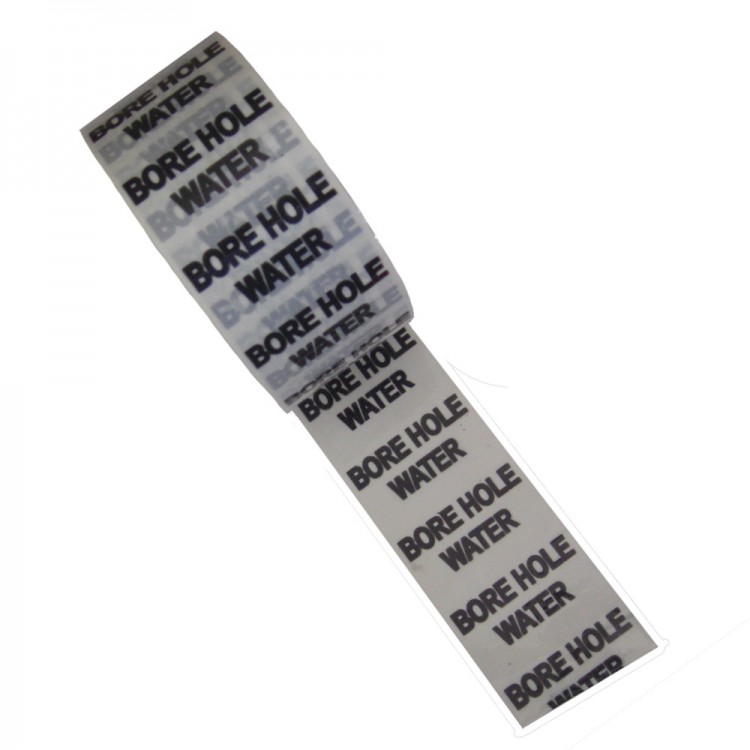 BORE HOLE WATER - White Printed Pipe Identification (ID) Tape- Campbell ...