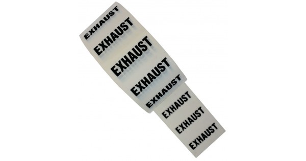 EXHAUST - White Printed Pipe Identification (ID) Tape- Campbell ...
