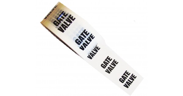 GATE VALVE - White Printed Pipe Identification (ID) Tape- Campbell ...