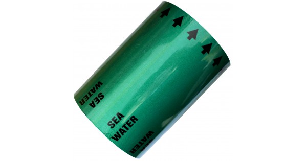 ISO 5031 - SEA WATER (Arrows) - Banded Marine All Weather Pipe Identification (ID) Tape ...