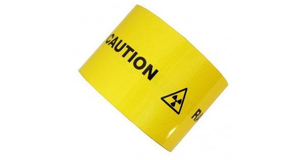 CAUTION (Radioactive Symbol) RADIOACTIVE - 75mm All Weather Pipe ...