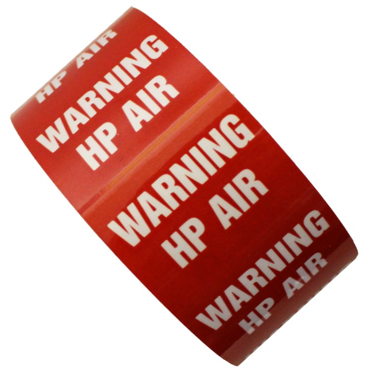 WARNING HP AIR - All Weather Pipe Identification (ID) Tape- Campbell ...