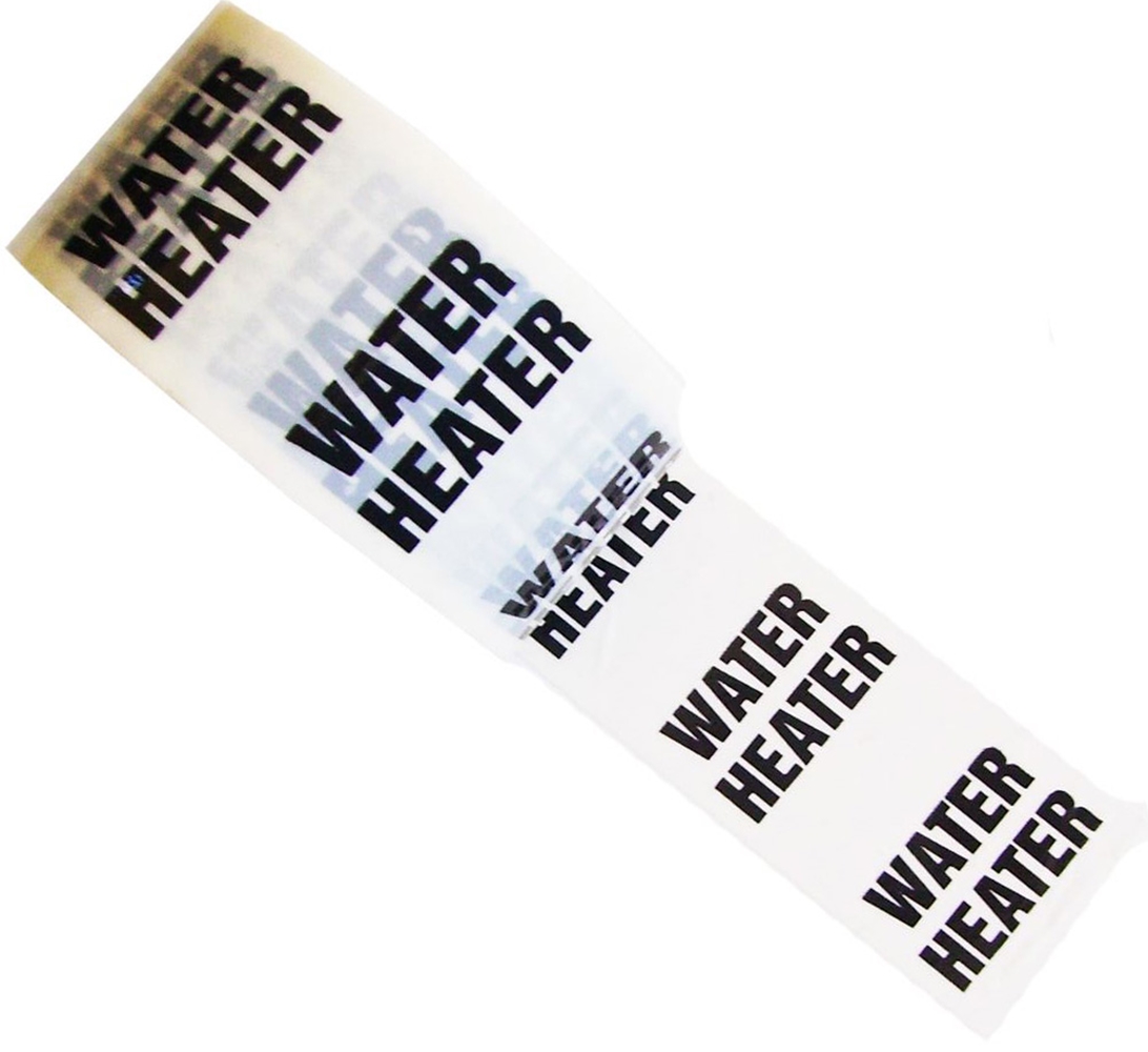 WATER HEATER - White Printed Pipe Identification (ID) Tape- Campbell ...