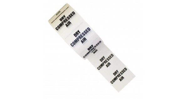 DRY COMPRESSED AIR - White Printed Pipe Identification (ID) Tape ...