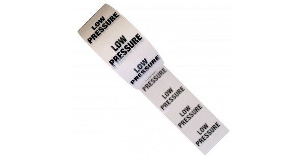 LOW PRESSURE - White Printed Pipe Identification (ID) Tape - Campbell ...