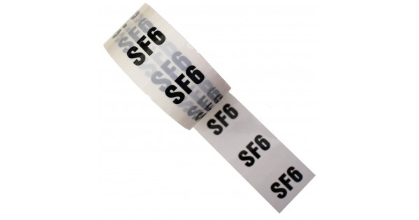 SF6 - White Printed Pipe Identification (ID) Tape- Campbell ...