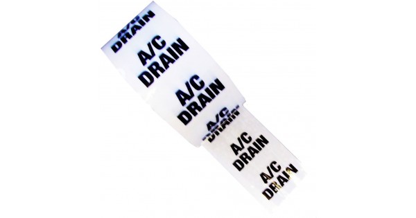 A/C DRAIN - White Printed Pipe Identification (ID) Tape- Campbell ...