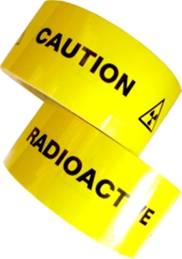 CAUTION (Radioactive Symbol) RADIOACTIVE - 50mm All Weather Pipe ...
