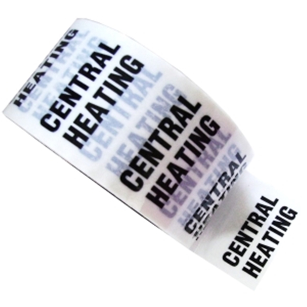 CENTRAL HEATING White Printed Pipe Identification ID Tape Campbell central-heating-white-printed-pipe-identification-id-tape-campbell