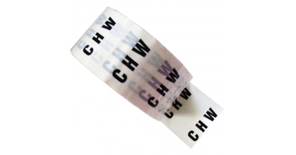 CHW - White Printed Pipe Identification (ID) Tape- Campbell ...