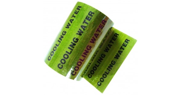 COOLING WATER (black text) - Colour Printed Pipe Identification (ID ...