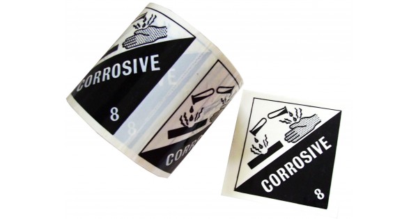 8 Corrosive - Premium Hazard Labels