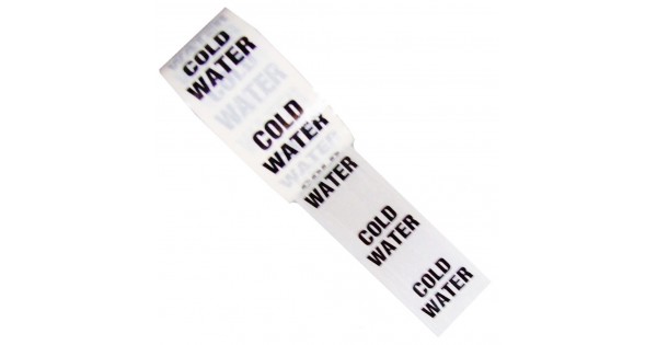 COLD WATER - White Printed Pipe Identification (ID) Tape- Campbell ...